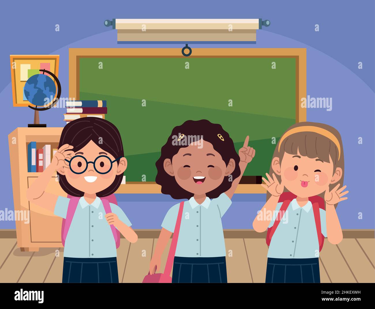 three students girls characters Stock Vector Image & Art - Alamy