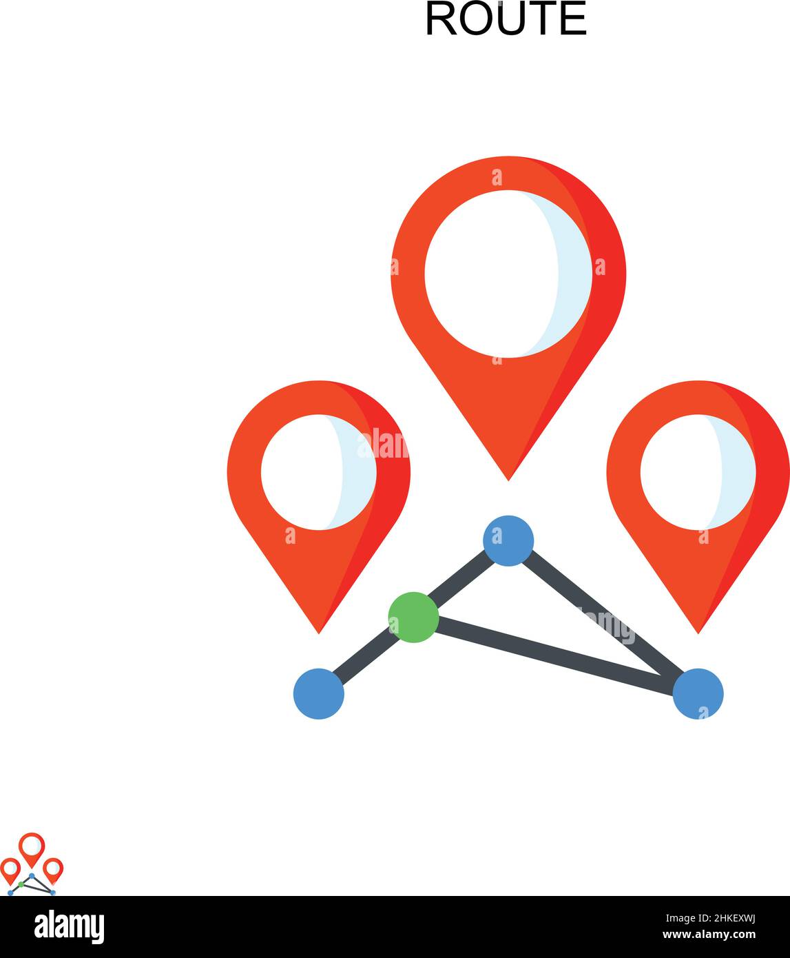 Route Simple vector icon. Illustration symbol design template for web ...