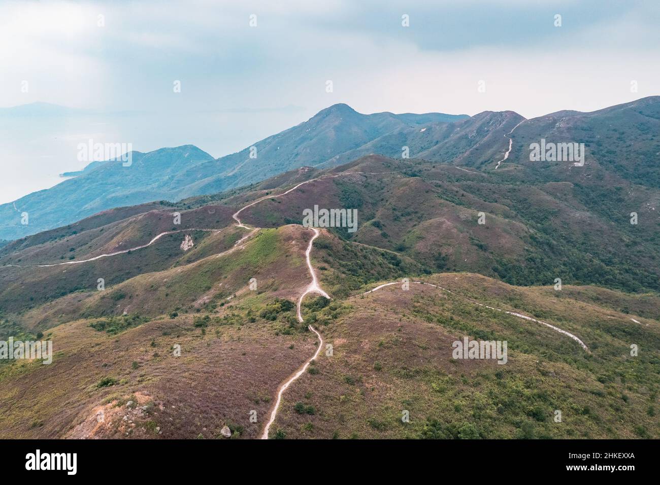 Amazing trail footpath in the popular hiking location, Ling Wui Shan ...