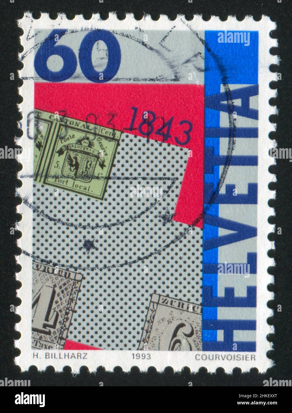 SWITZERLAND - CIRCA 1993: stamp printed by Switzerland, shows First ...