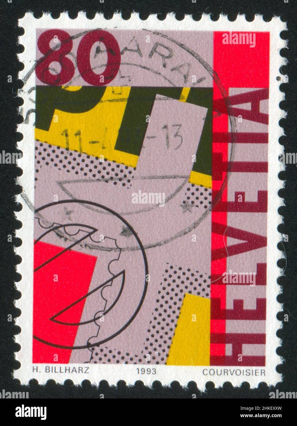 SWITZERLAND - CIRCA 1993: stamp printed by Switzerland, shows First ...