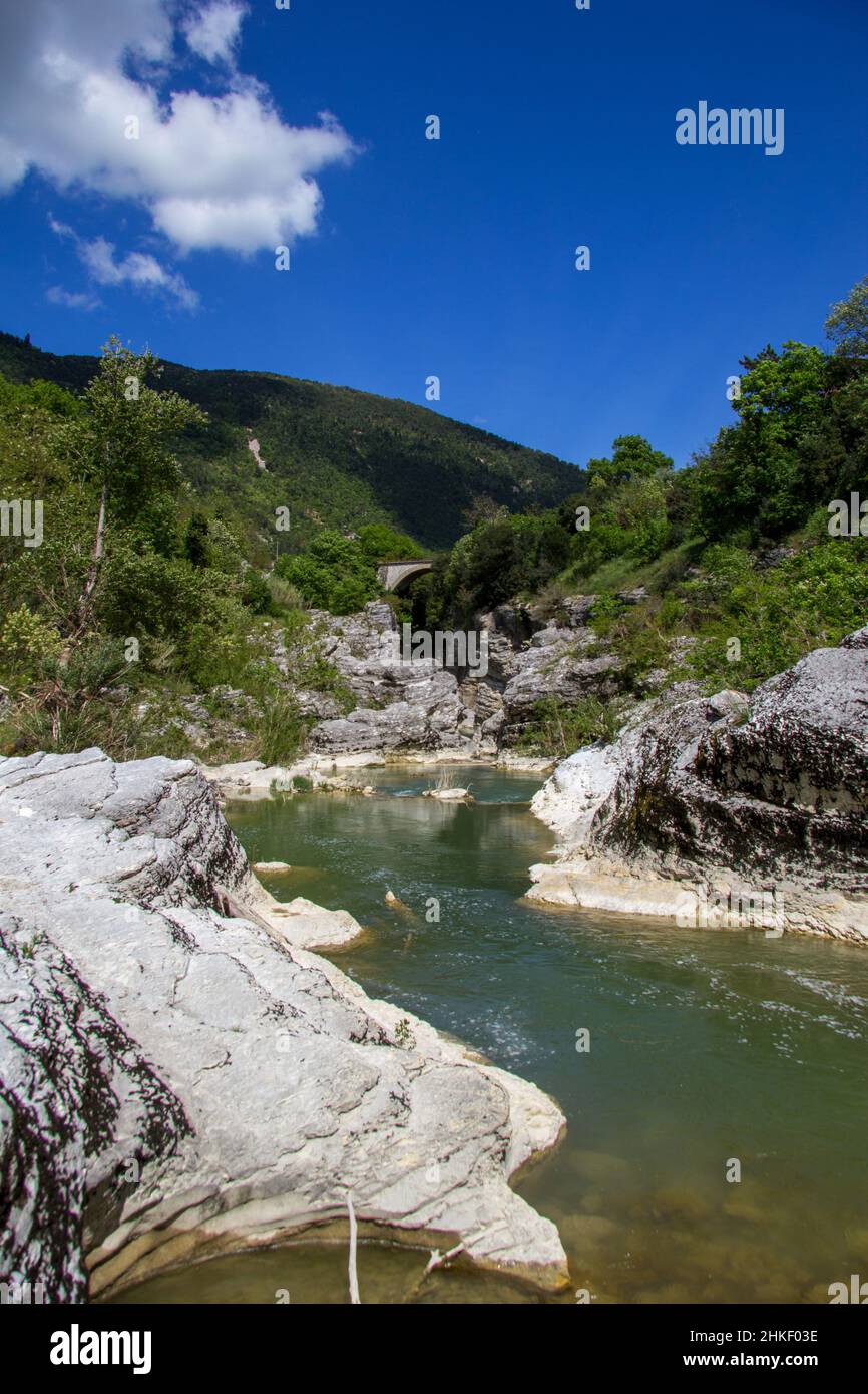 Section of the Metauro river named Marmitte dei Giganti Stock Photo - Alamy