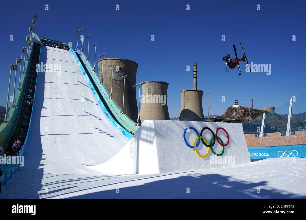 A Freestyle Skier trains at the Genting Snow Park A & M Stadium ahead ...