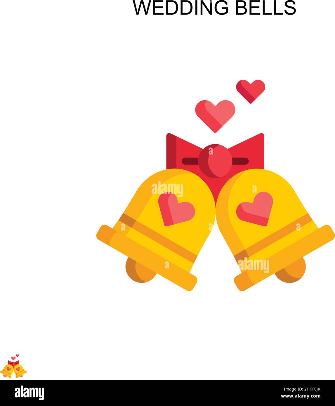 Wedding bells Simple vector icon. Illustration symbol design template ...