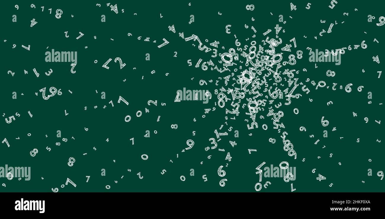 Falling childish chalk numbers. Math study concept with flying digits ...
