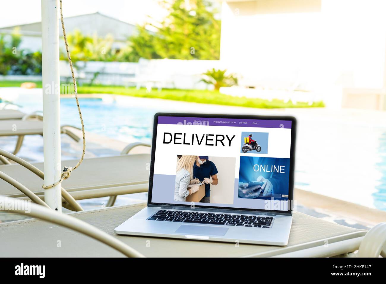 Online ecommerce store, dropshipping business website concept. laptop ...