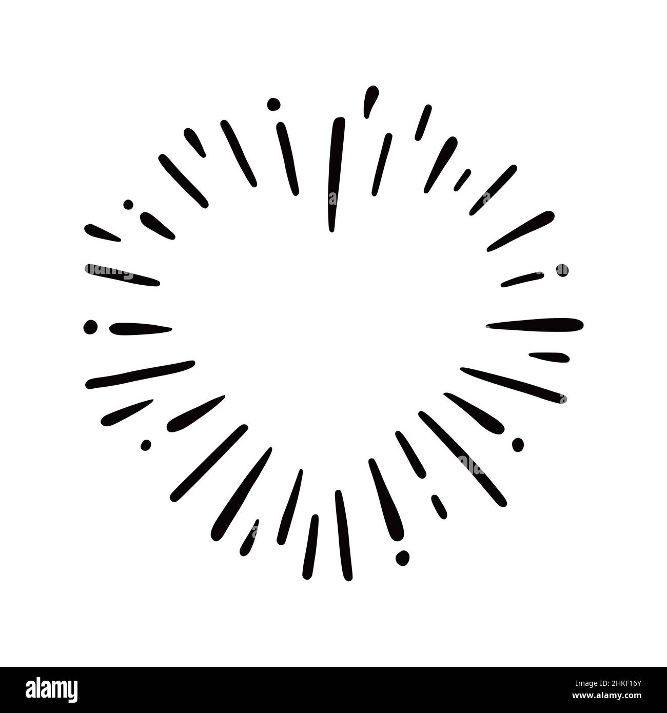 Heart shape burst. Hand drawn sketch style. Heart vector illustration ...