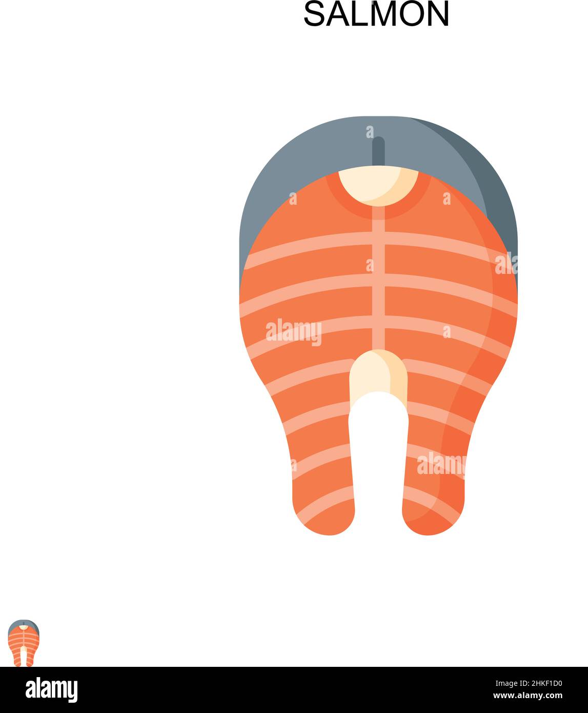 Salmon Simple vector icon. Illustration symbol design template for web ...