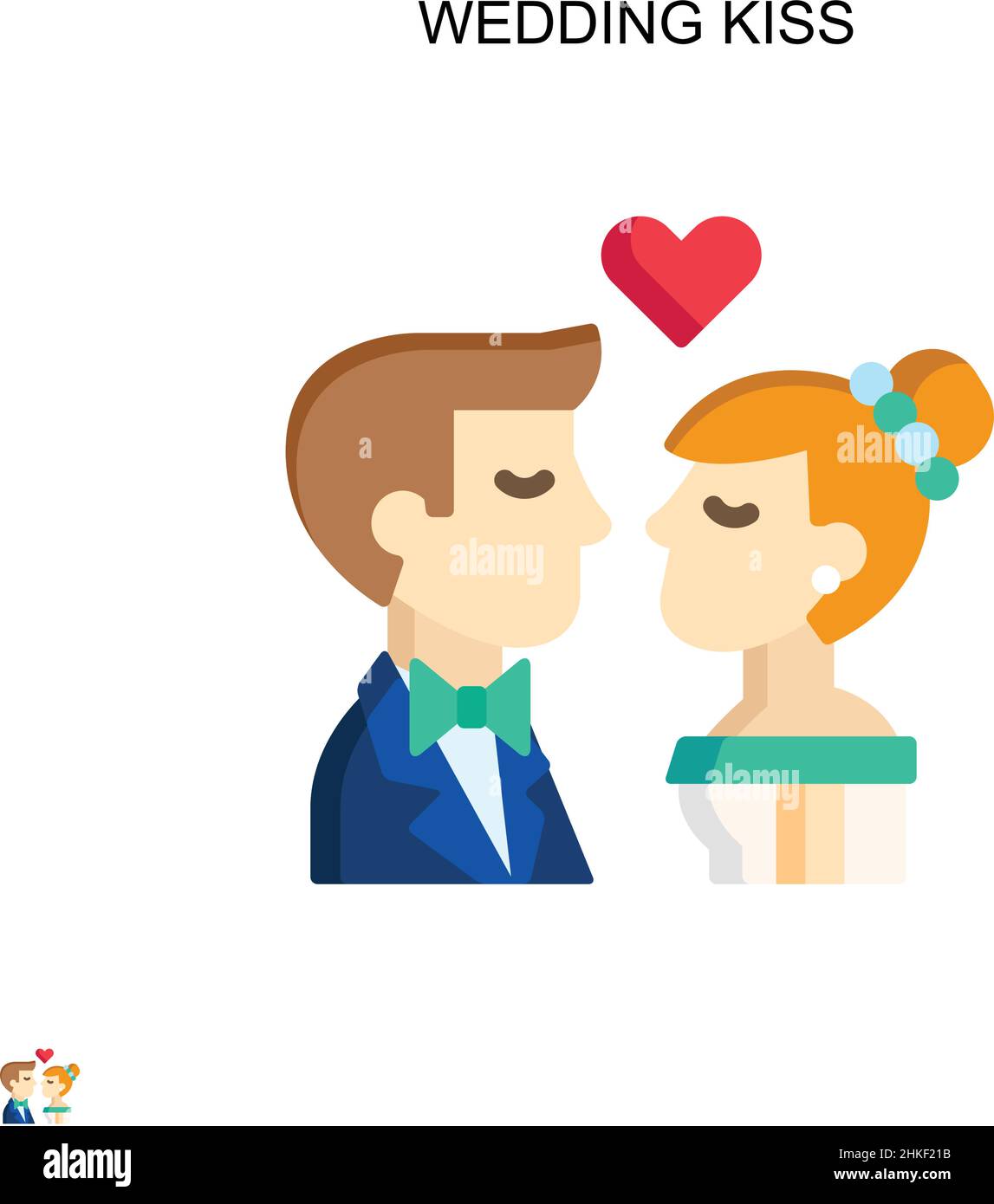 Wedding kiss Simple vector icon. Illustration symbol design template ...