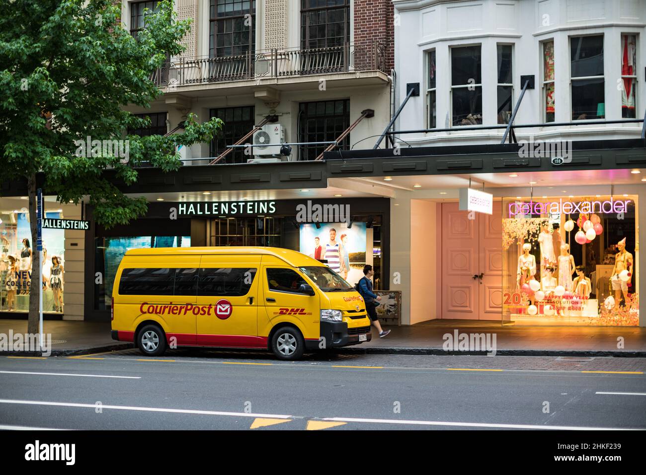 New Zealand, Auckland, January 13, 2016: postal service car on a street ...
