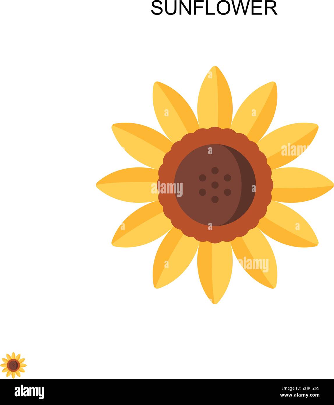 Sunflower Simple vector icon. Illustration symbol design template for ...