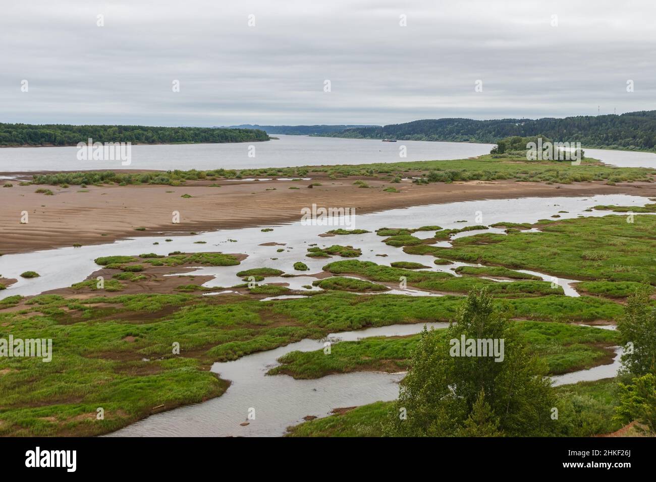 The Kama River. View of the river near the village of Doksha in ...