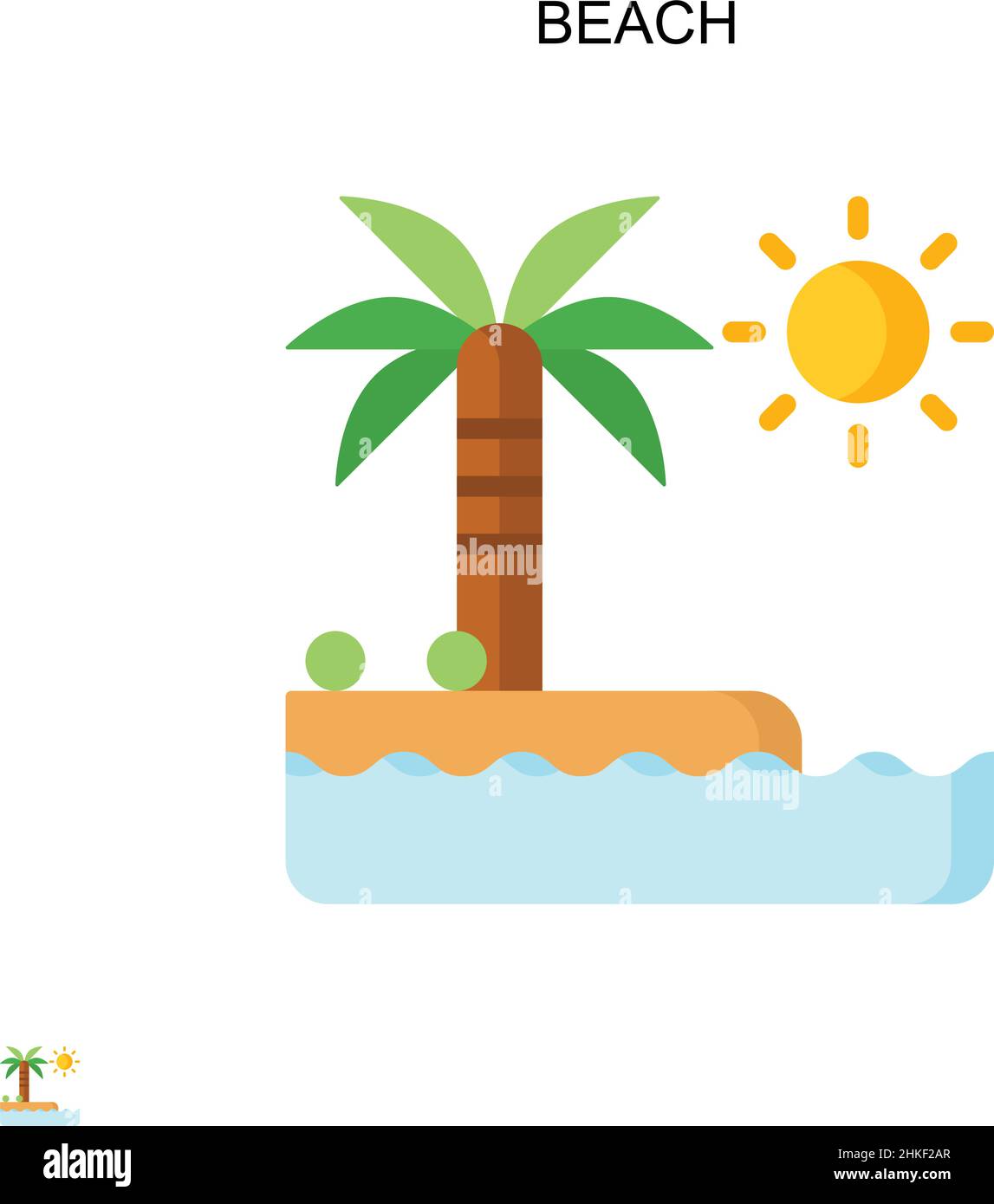Beach Simple vector icon. Illustration symbol design template for web ...