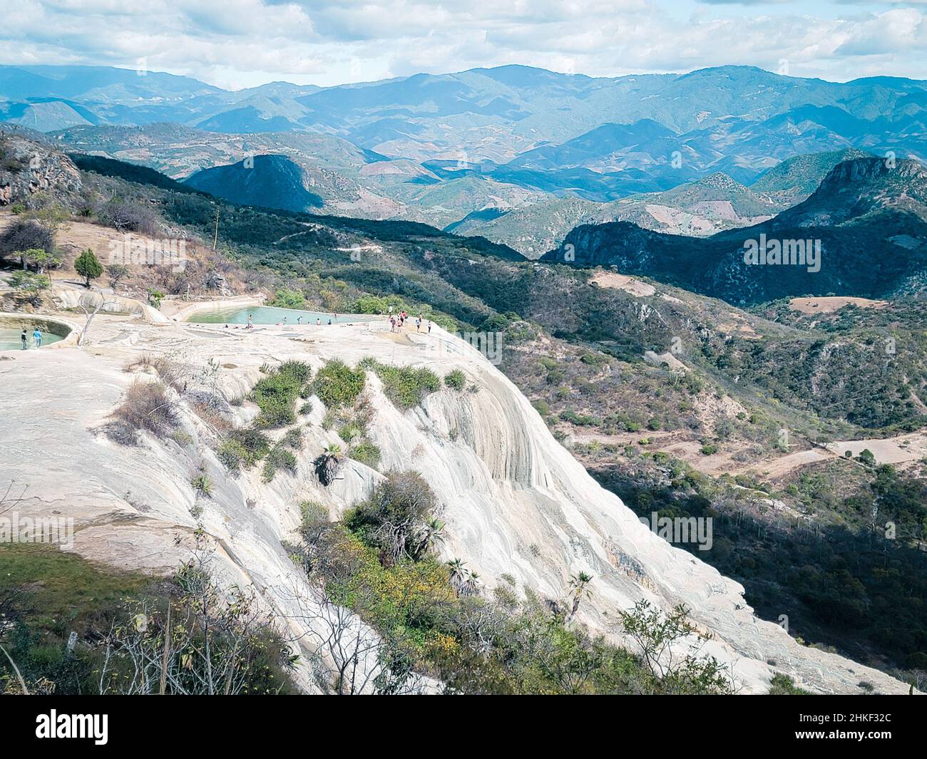 Beautiful shot of a natural springs Hierve El Agua with calcified ...