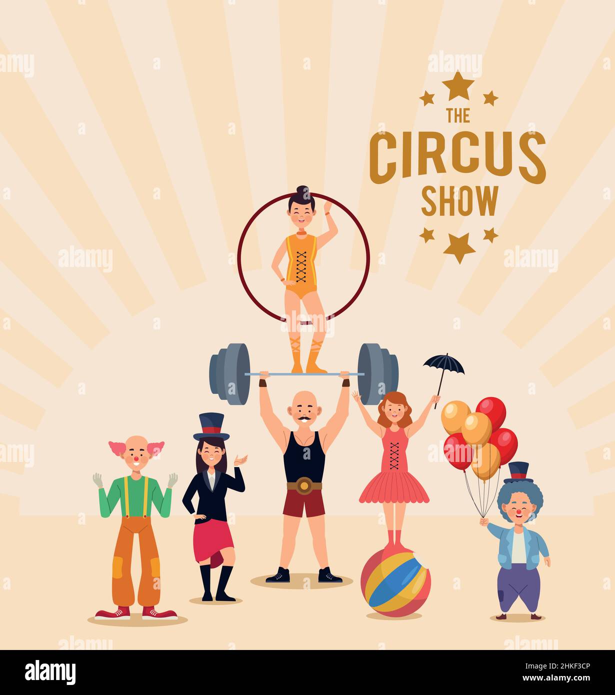 circus show lettering with artists Stock Vector Image & Art - Alamy