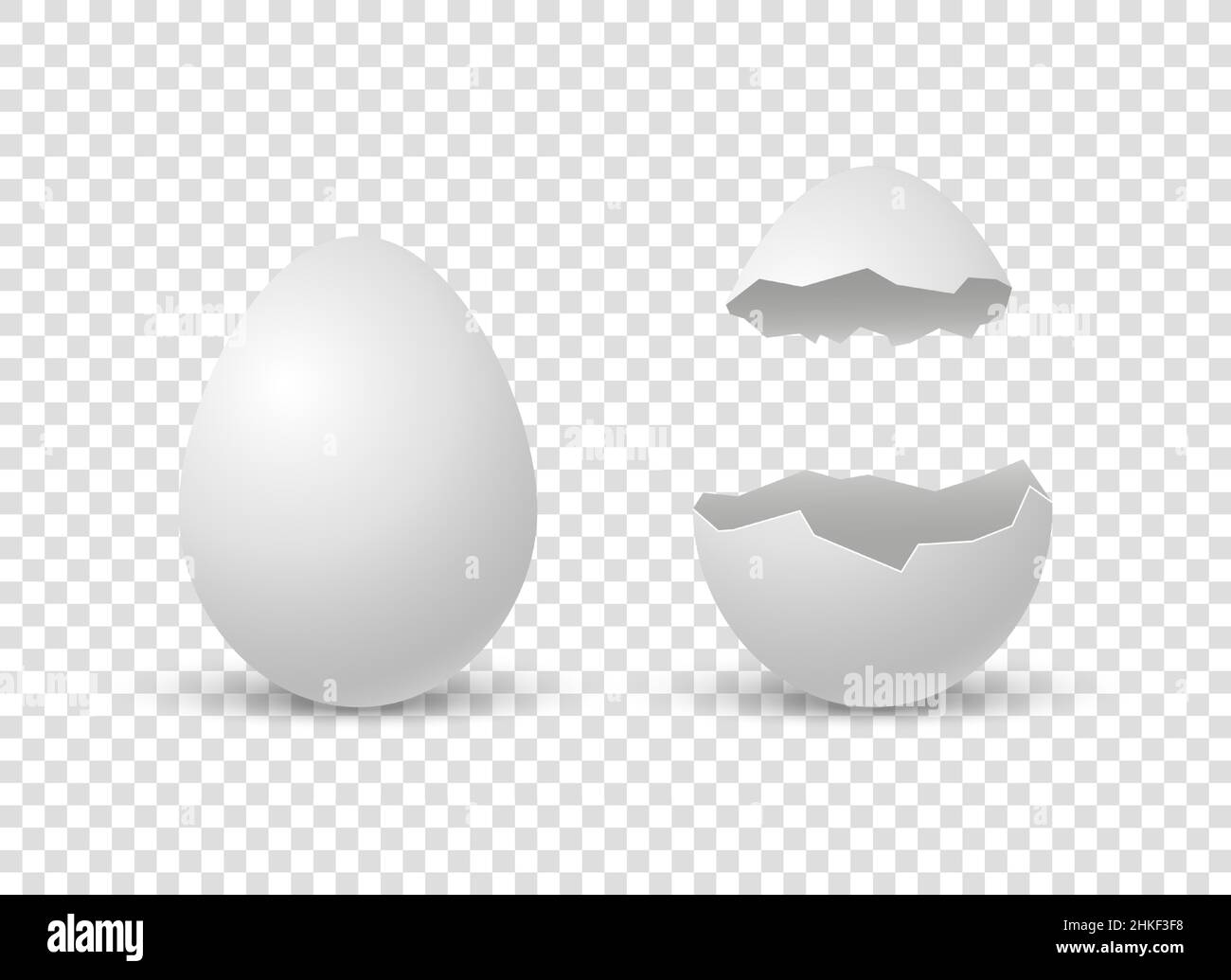 Brocken eggs. Crack eggshell. Vector realistic break white shell on ...