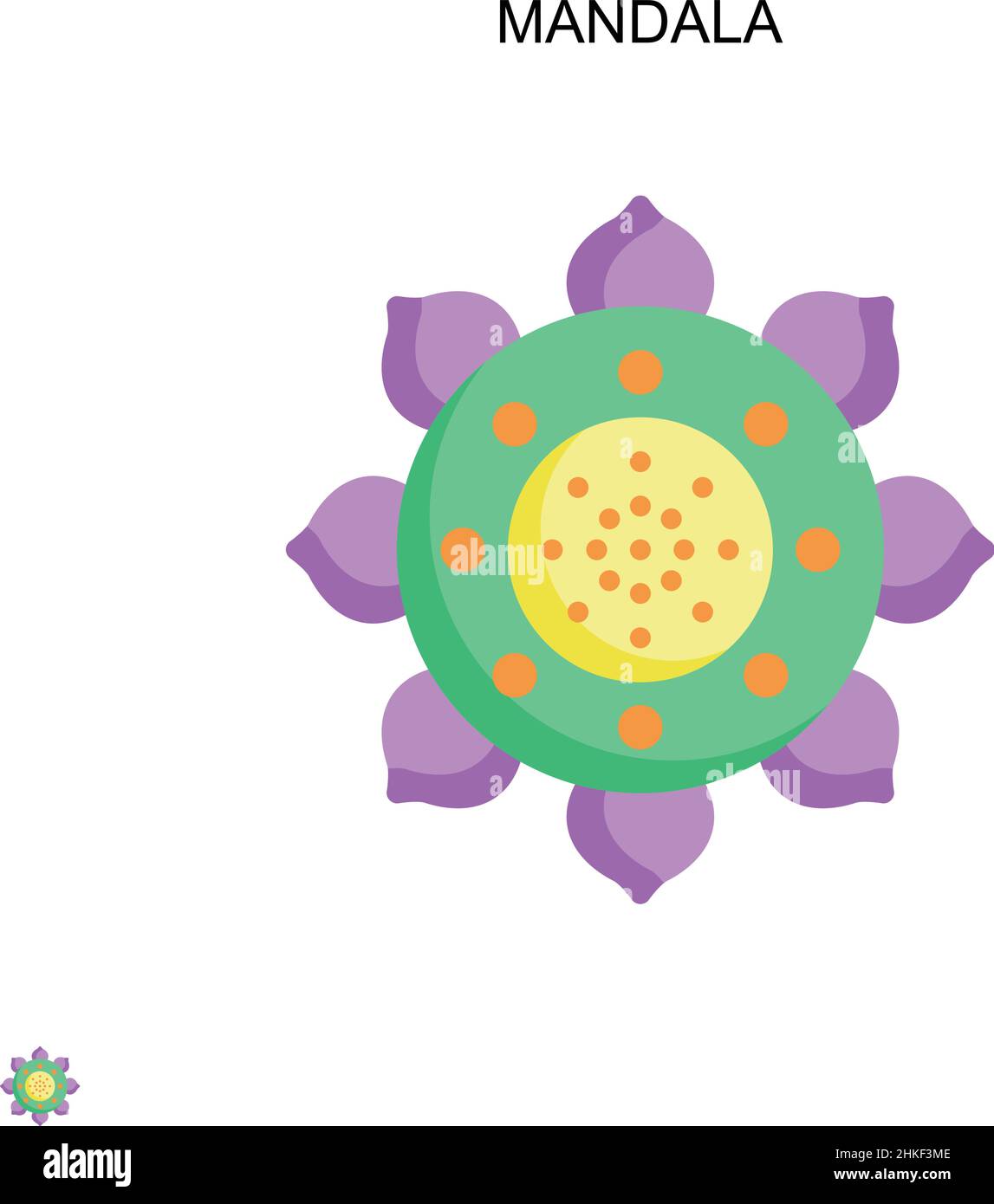Mandala Simple vector icon. Illustration symbol design template for web ...
