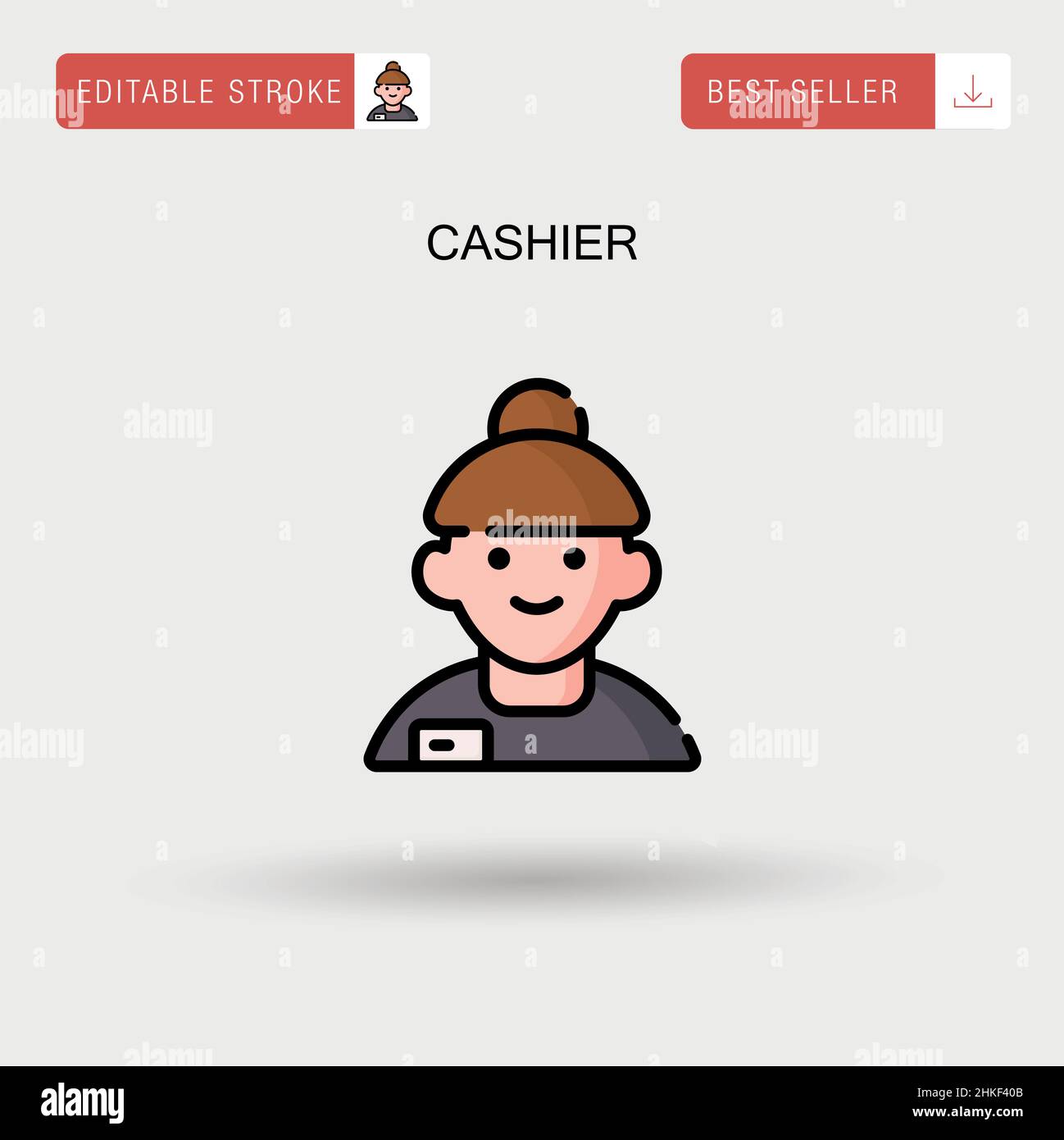 Female worker cashier Stock Vector Images - Alamy