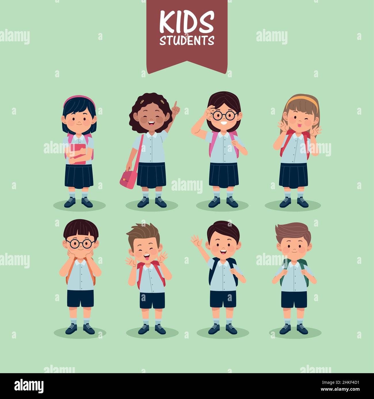 eight students characters Stock Vector Image & Art - Alamy