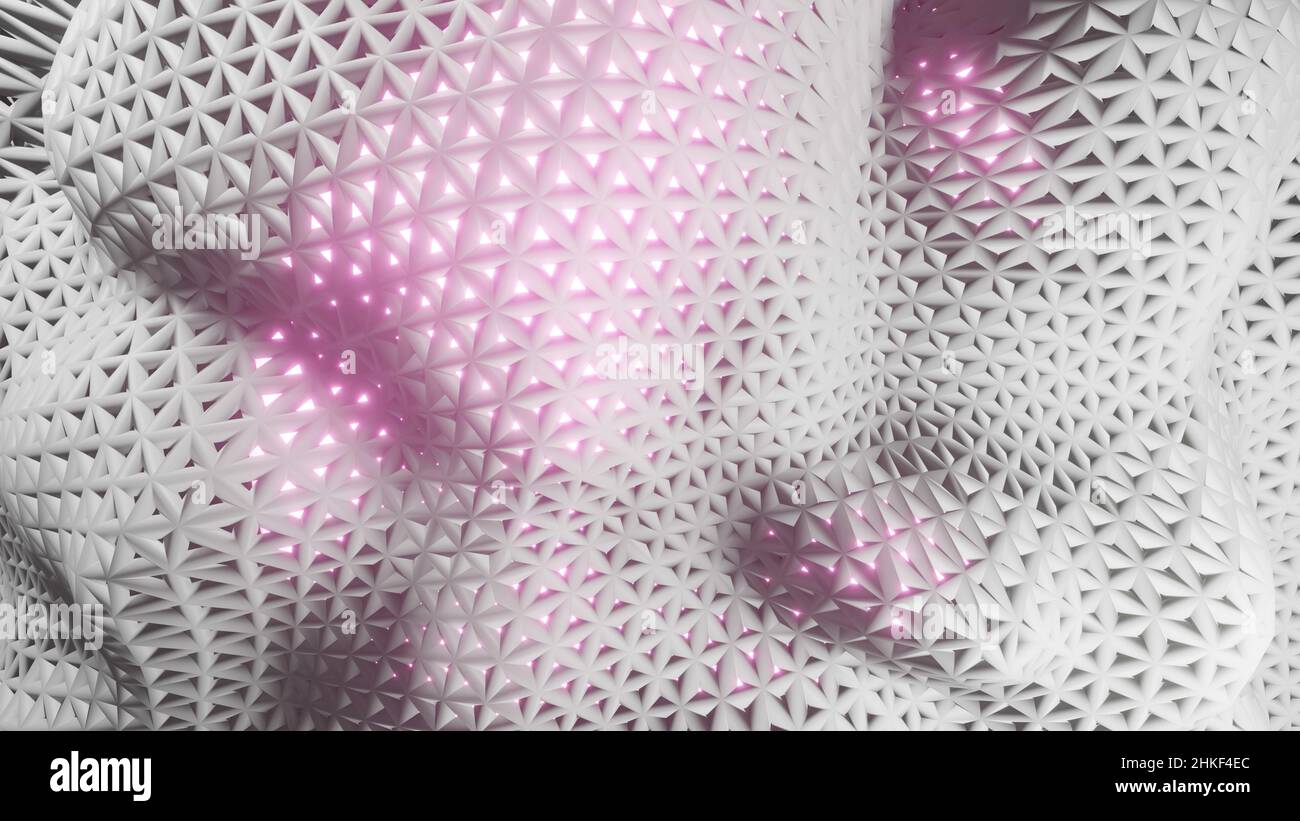 3D render, Abstract white matter geometric pattern background Stock ...