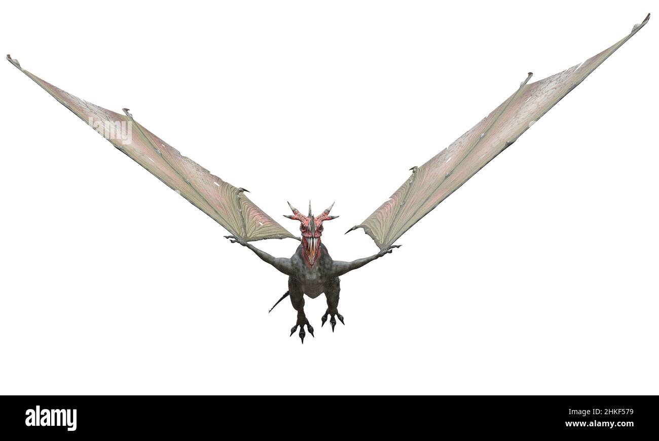 3D illustration fantasy flying dragon isolated on white Stock Photo - Alamy