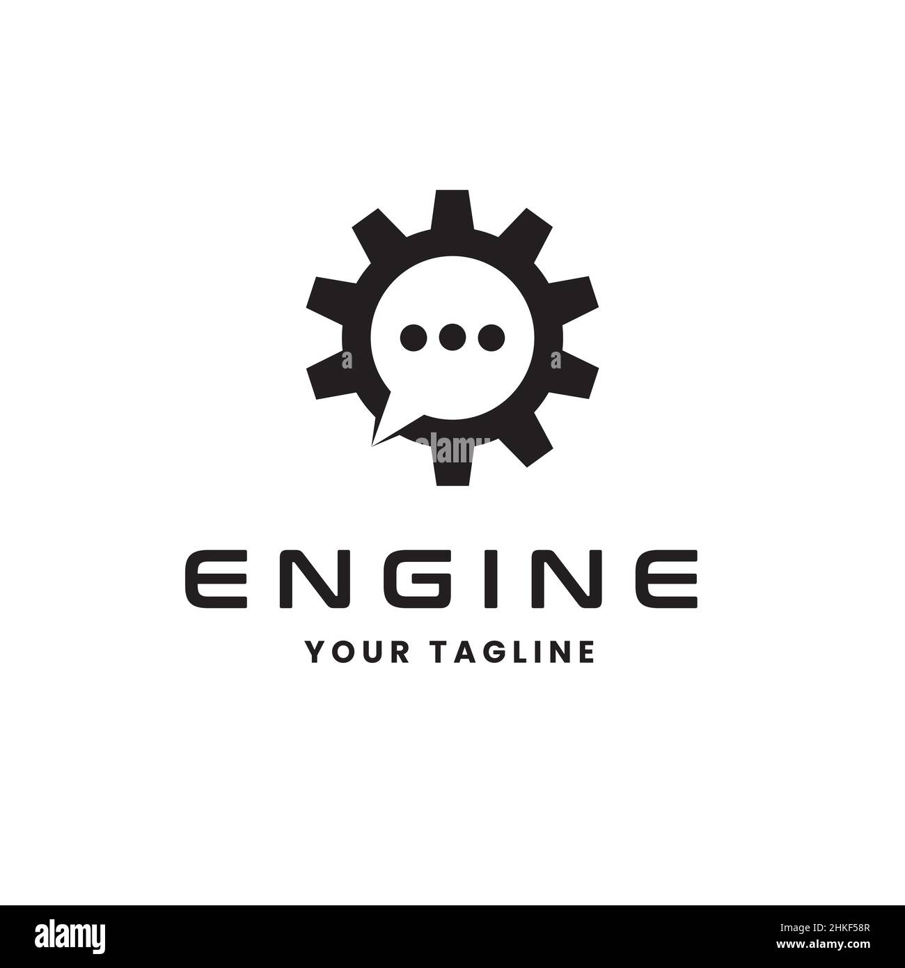 Logo design template Talking technology gear illustration ,symbol,icon ...