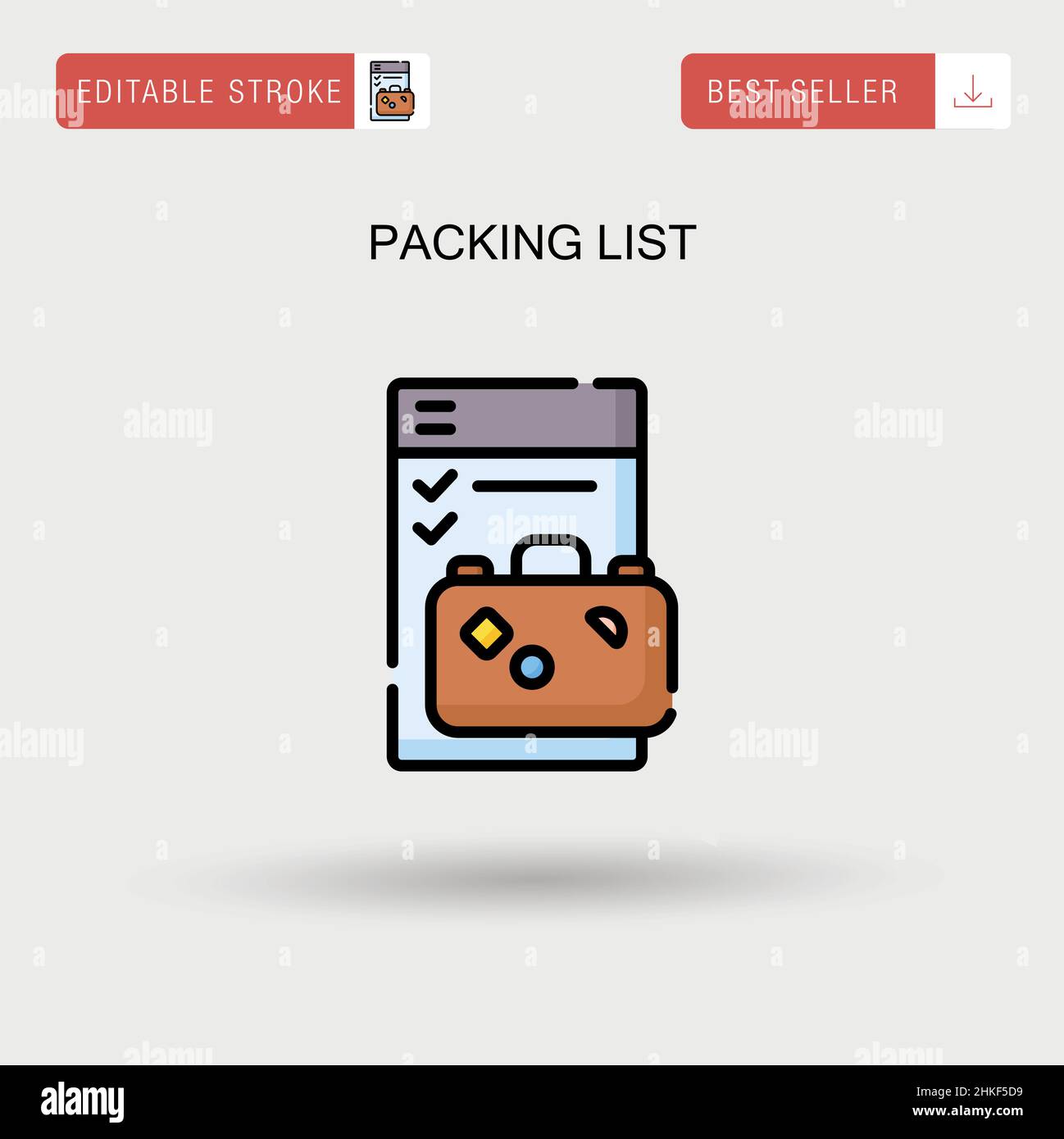 Packing list Simple vector icon Stock Vector Image & Art - Alamy