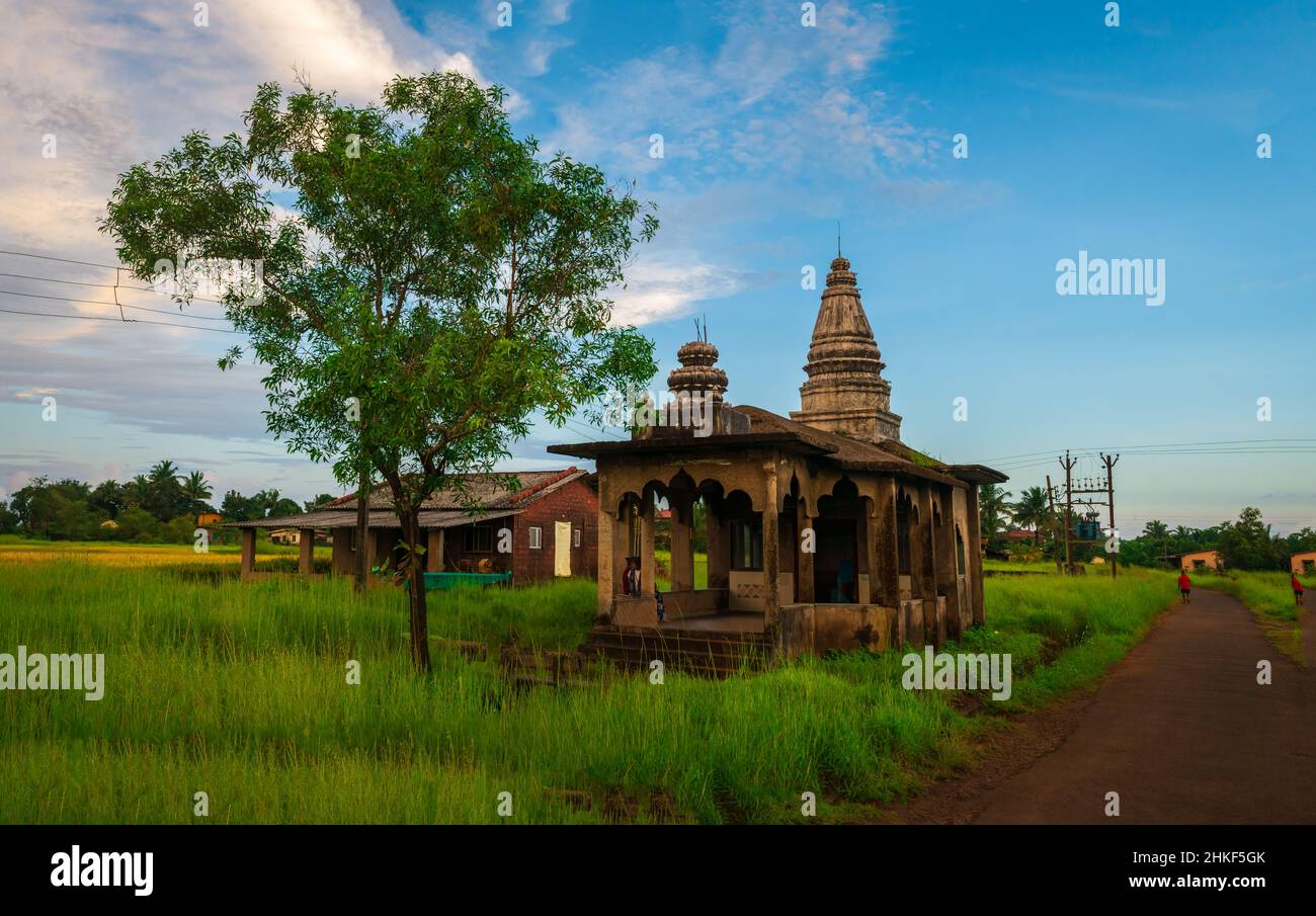 Ratnagiri, INDIA - October 9, 2021 :Traditional Indian village temple ...