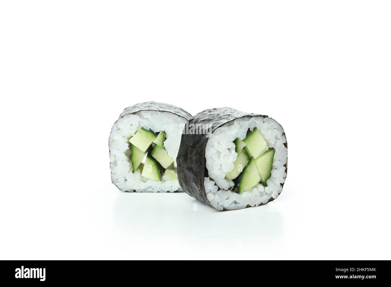 Two tasty maki isolated on white background Stock Photo - Alamy