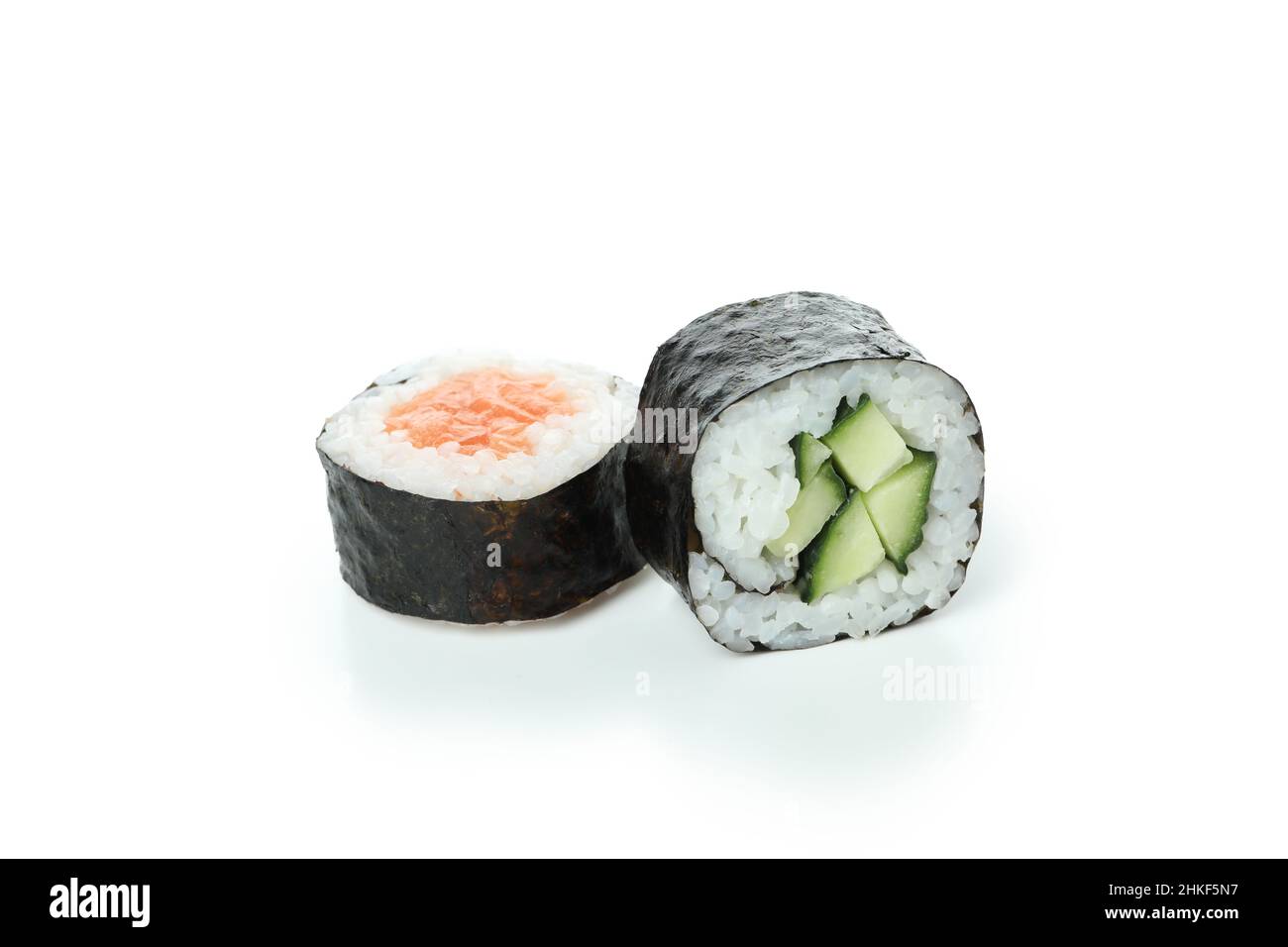 Two tasty maki isolated on white background Stock Photo - Alamy