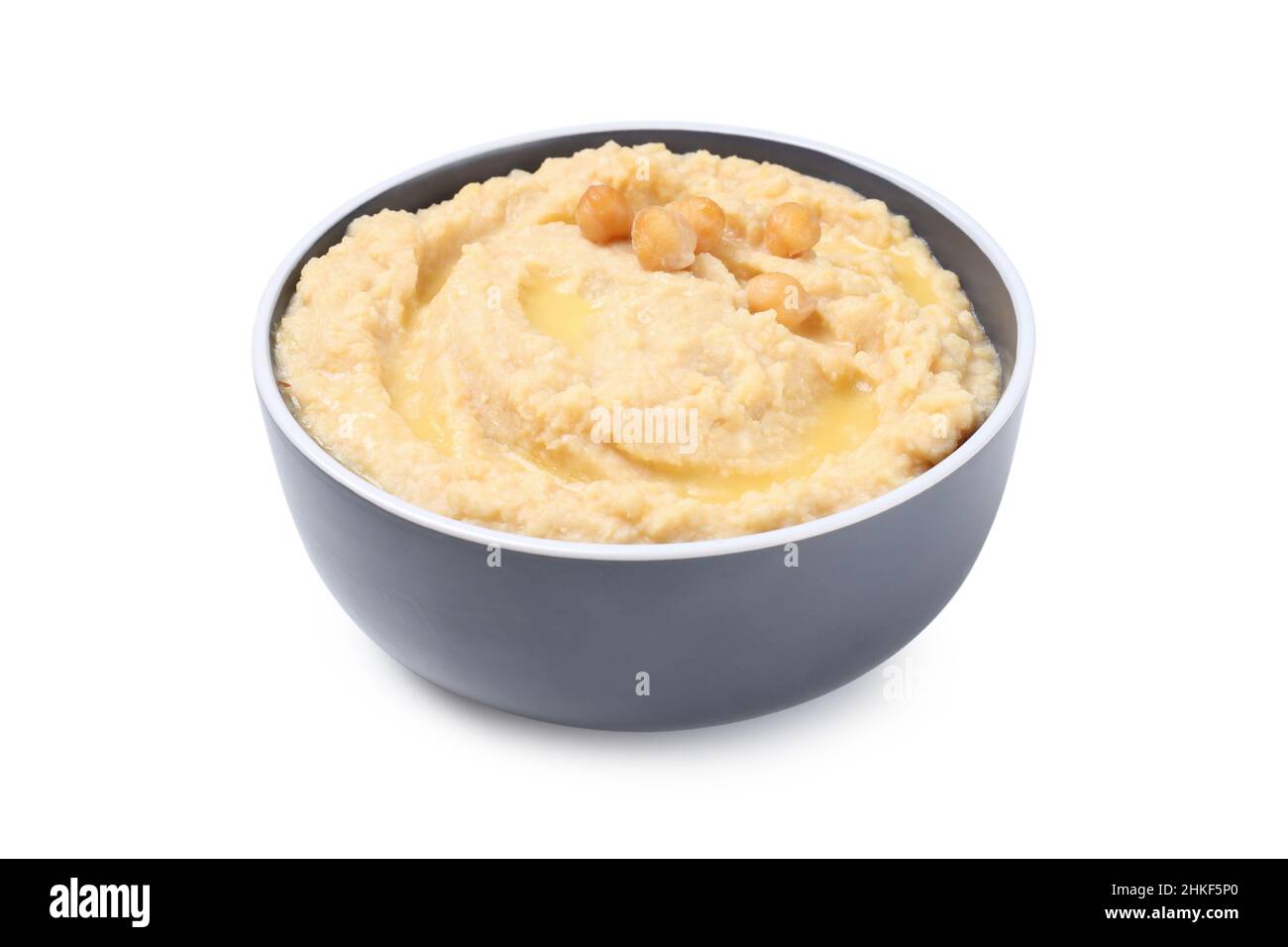 Bowl of hummus isolated on white background Stock Photo - Alamy
