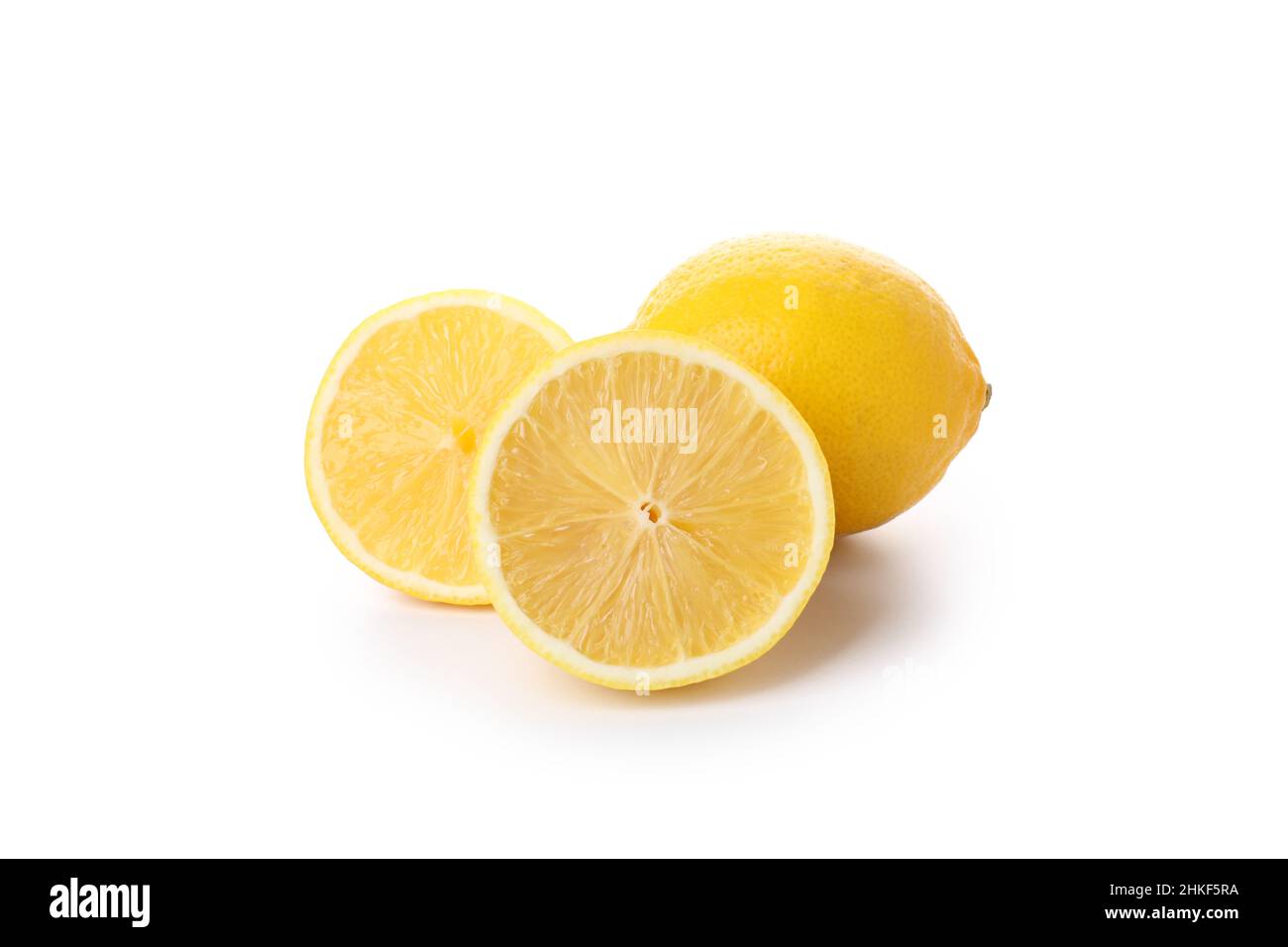 Lemon and halves isolated on white background Stock Photo - Alamy