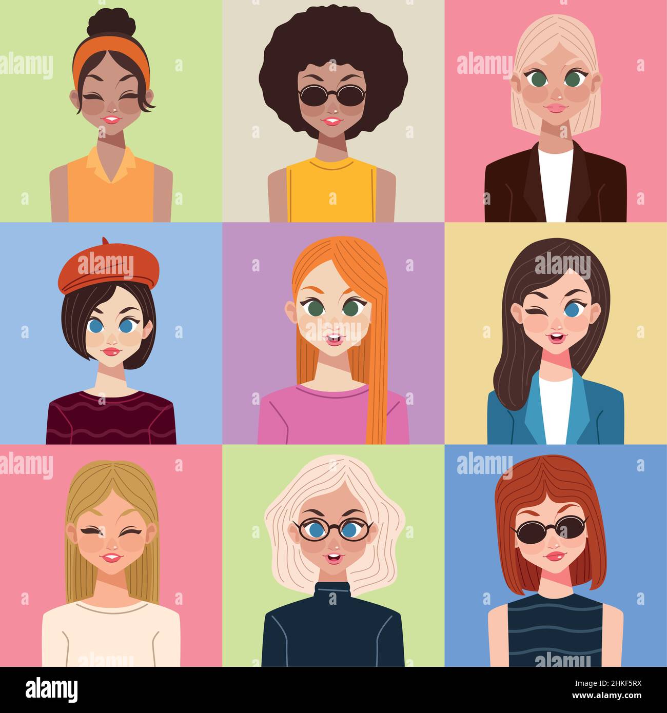 women cartoons collection Stock Vector Image & Art - Alamy