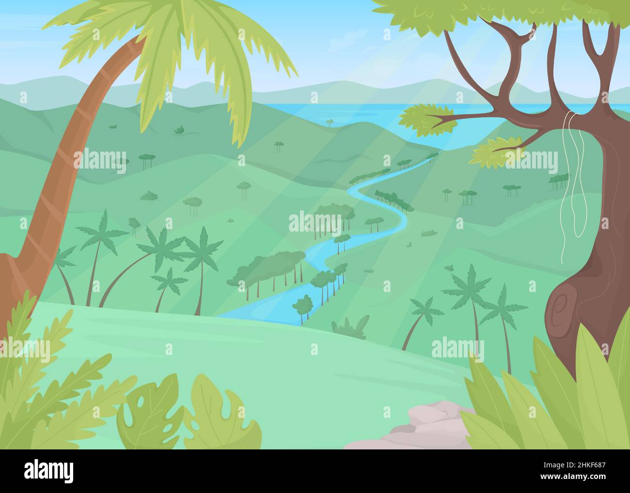 Tropical rainforest scenic jungle Stock Vector Images - Alamy