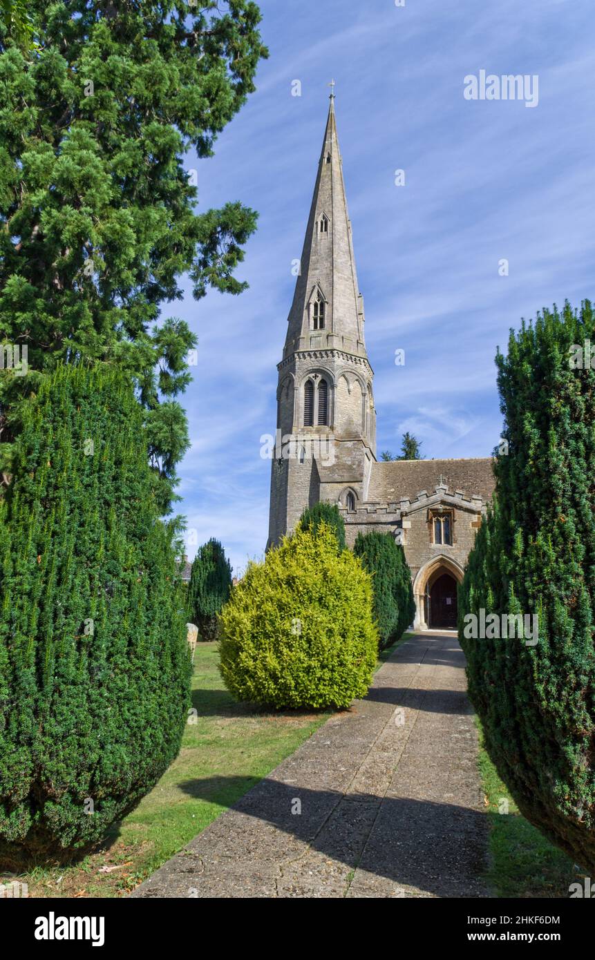 The church of St Lawrence in the village of Stanwick, Northamptonshire ...