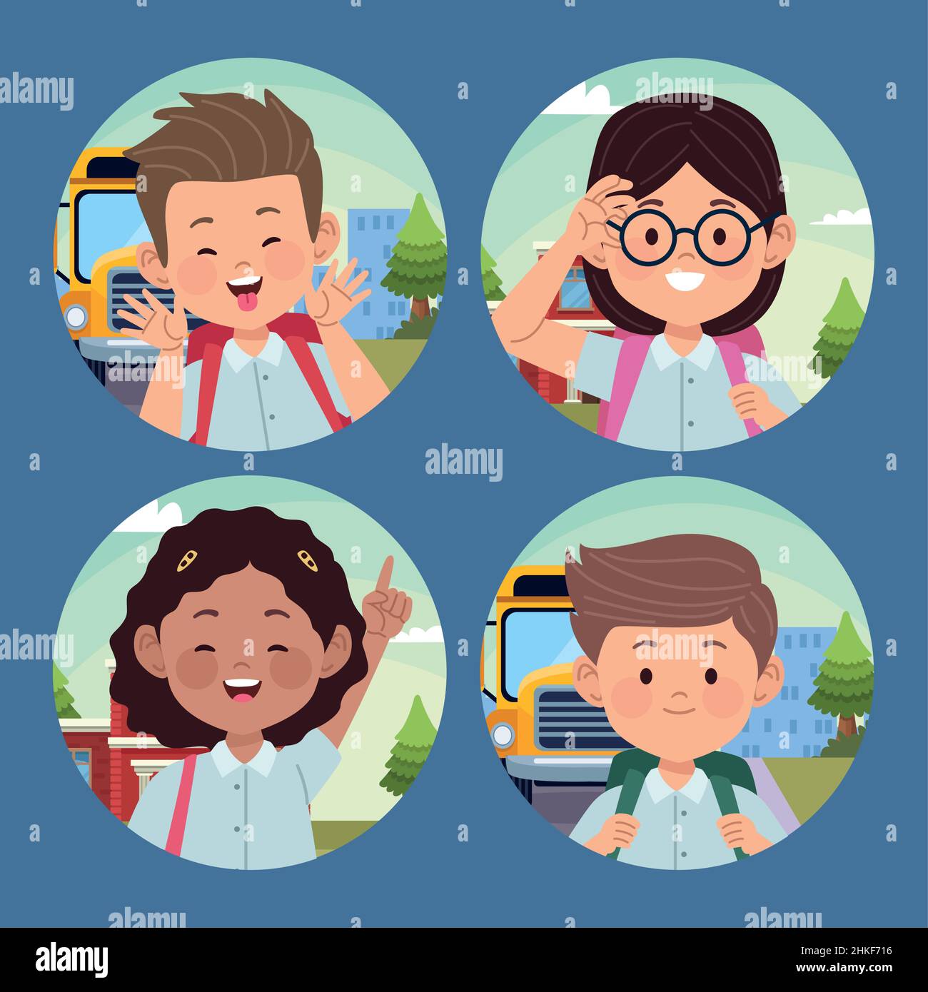 four students school characters Stock Vector Image & Art - Alamy