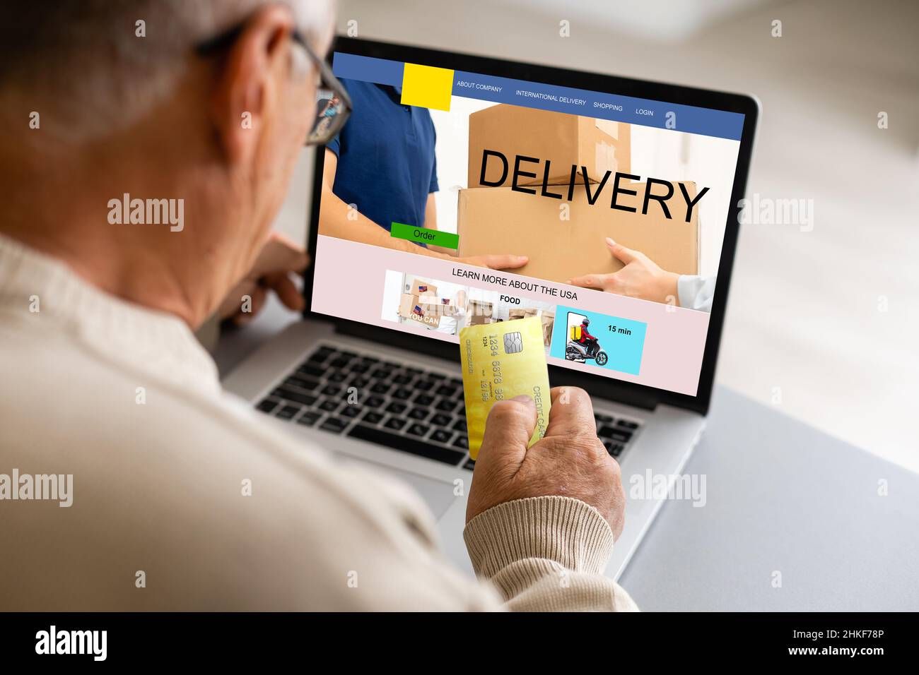 Laptop screen displaying a delivery tracking concept Stock Photo - Alamy