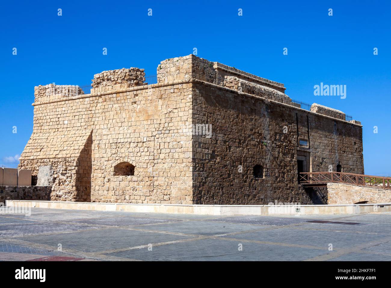 Paphos Castle (Pafos) in Cyprus which is a Byzantine fort in the city ...