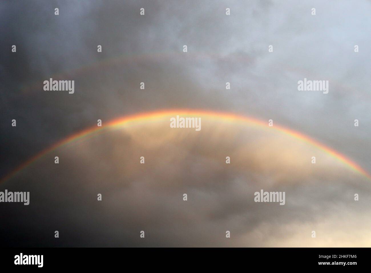 Aerial view double rainbow in hi-res stock photography and images - Alamy