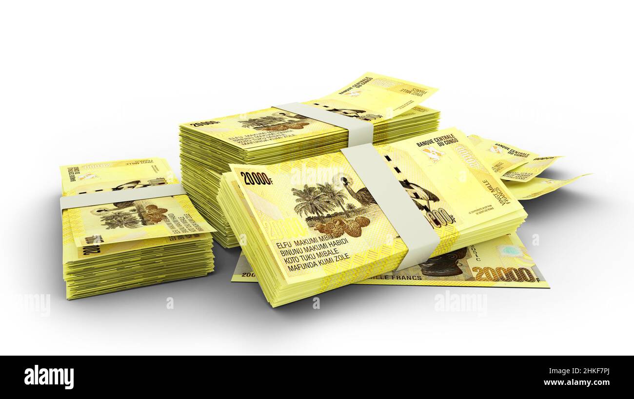 3D Stack of Congolese franc notes Stock Photo - Alamy