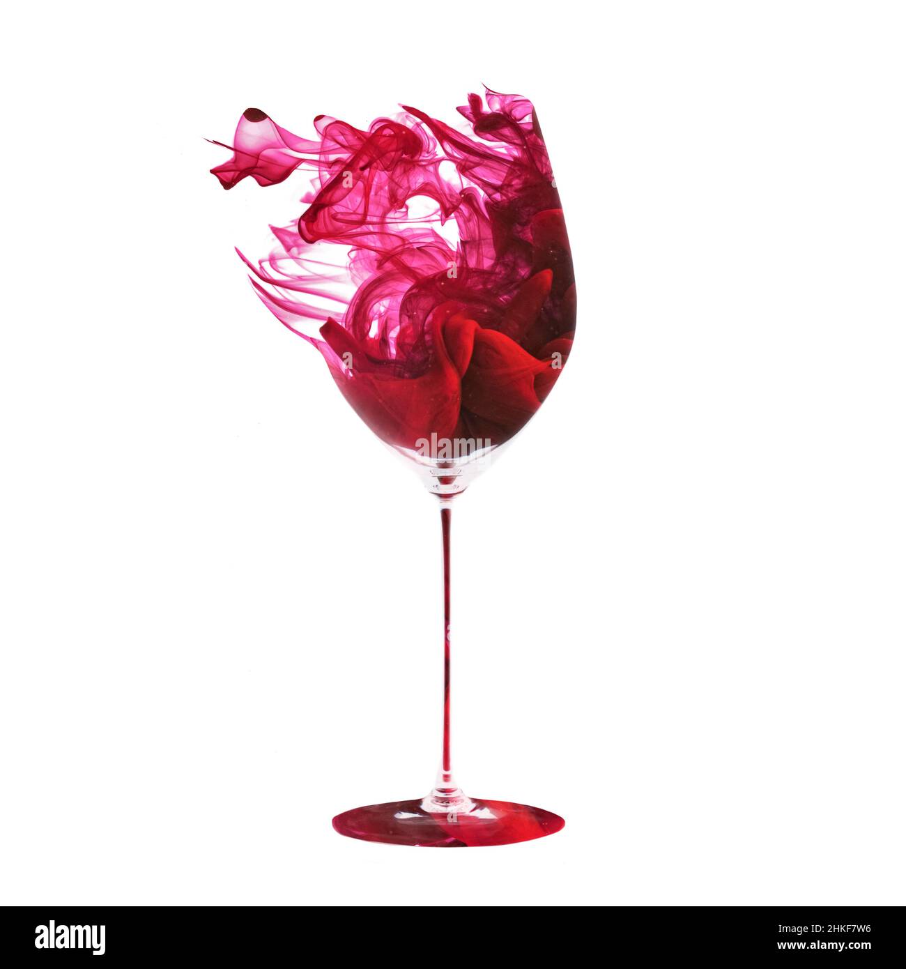 Creative artwork. Red wine texture made of red dye, liquid with drops ...