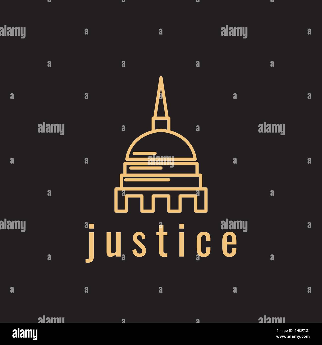 line courthouse logo design, vector graphic symbol icon illustration ...