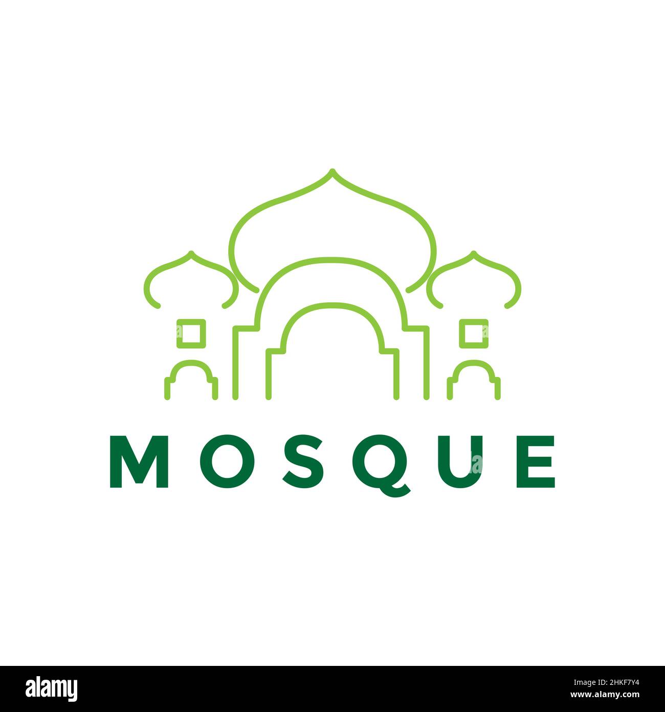 line green big mosque dome logo design, vector graphic symbol icon ...
