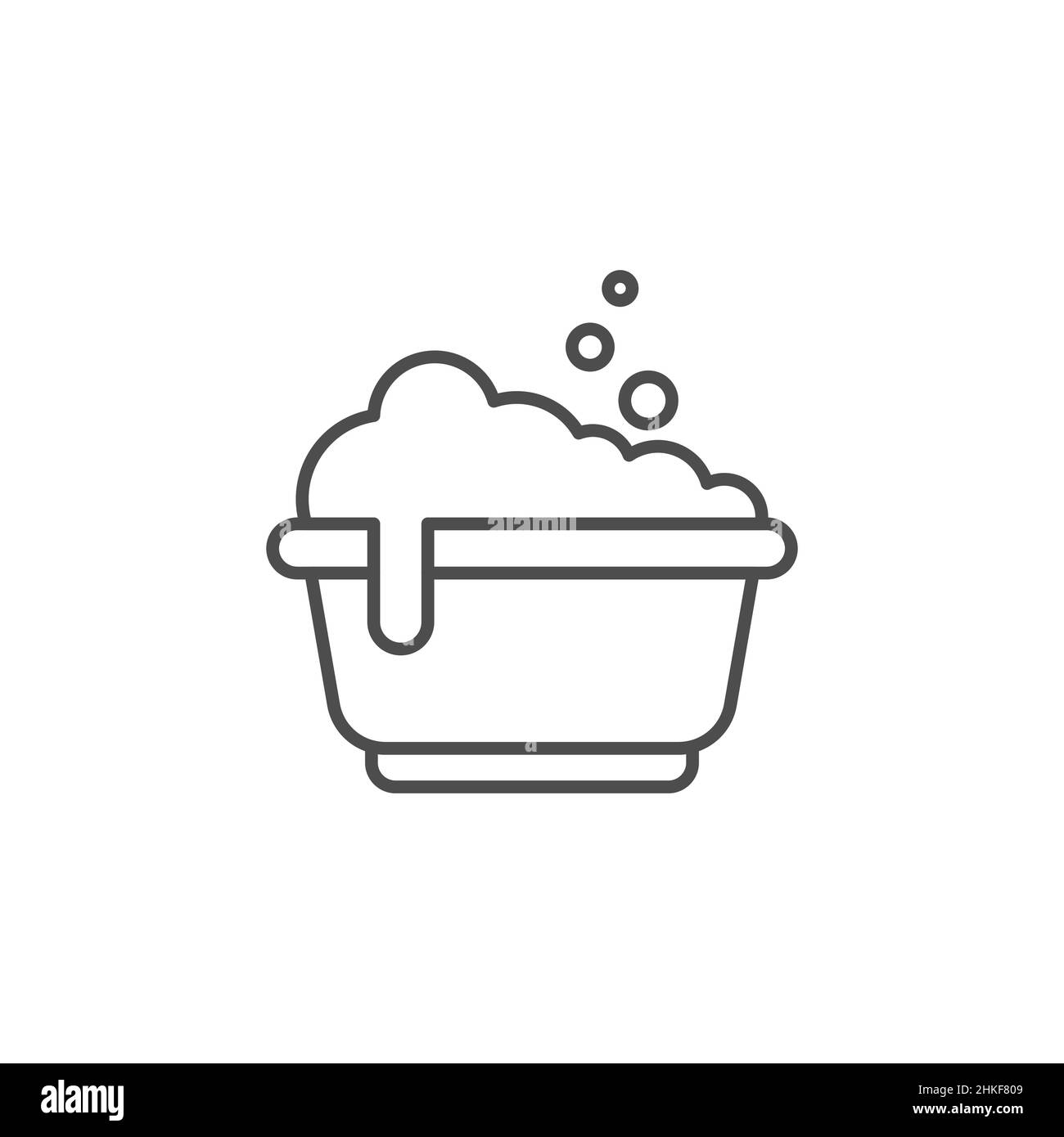 Baby bath line icon, outline vector sign, linear style pictogram ...