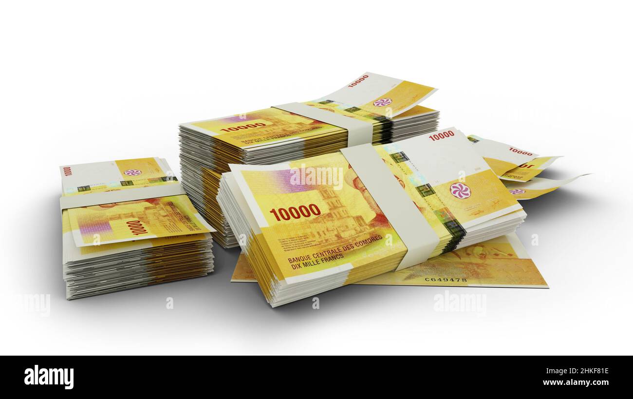 3D Stack of 10000 Comorian franc notes Stock Photo - Alamy