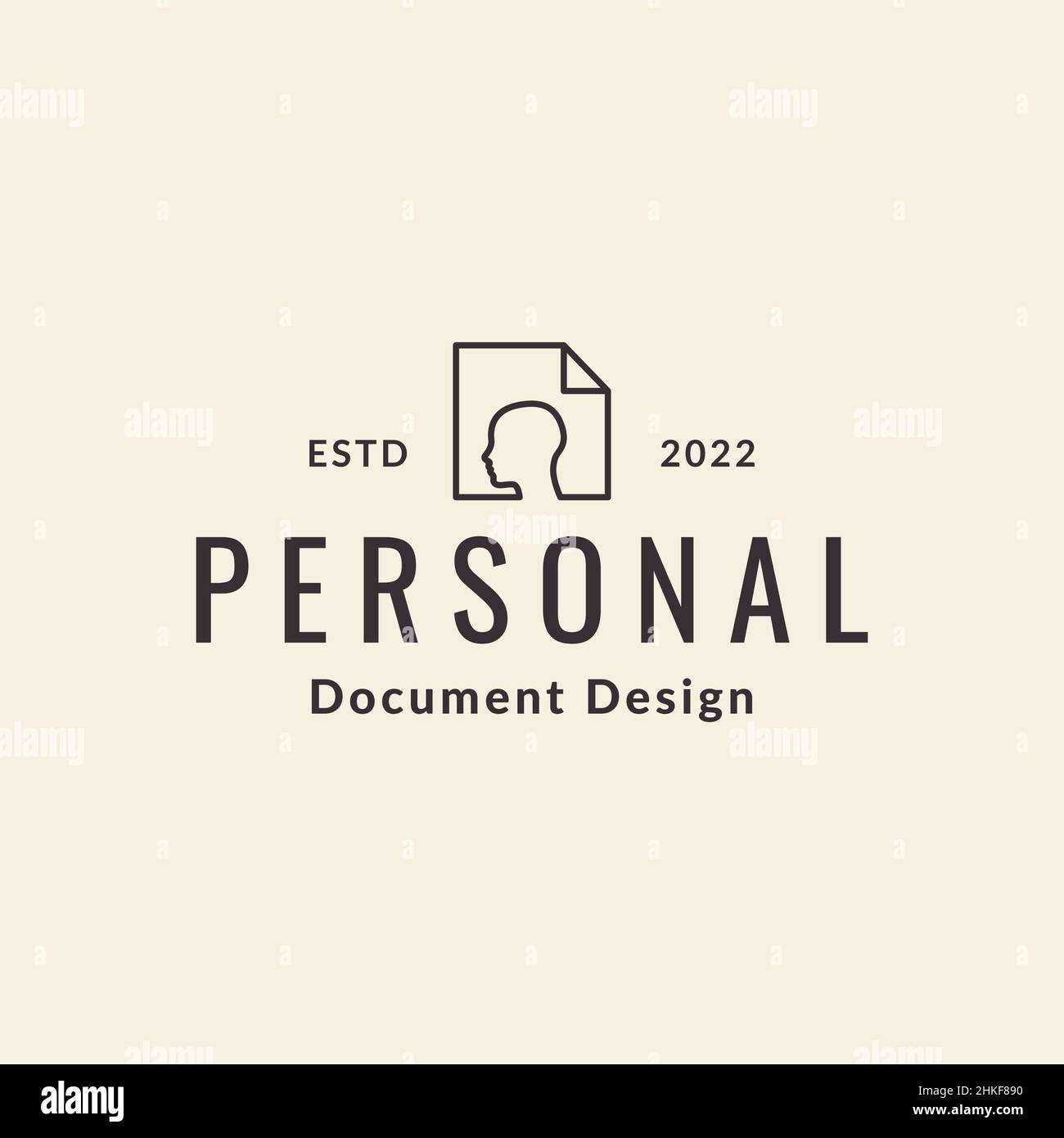 hipster personal document paper logo design, vector graphic symbol icon ...