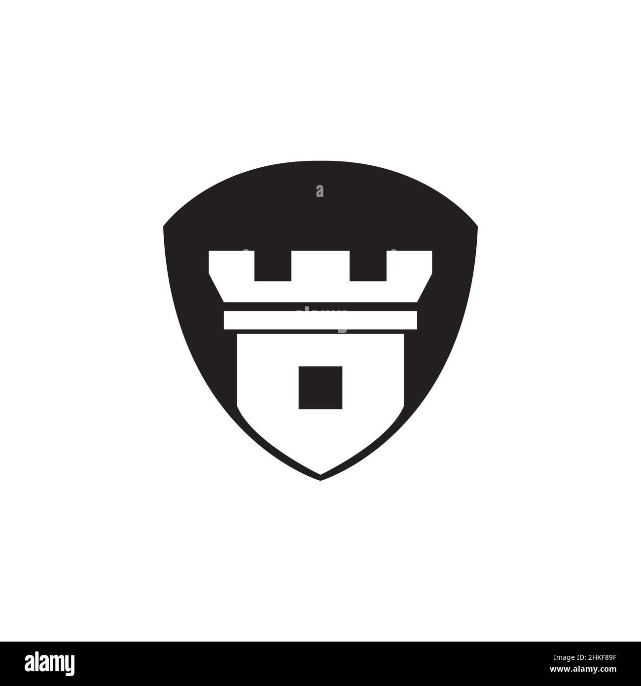 monument castle with shield logo design, vector graphic symbol icon ...
