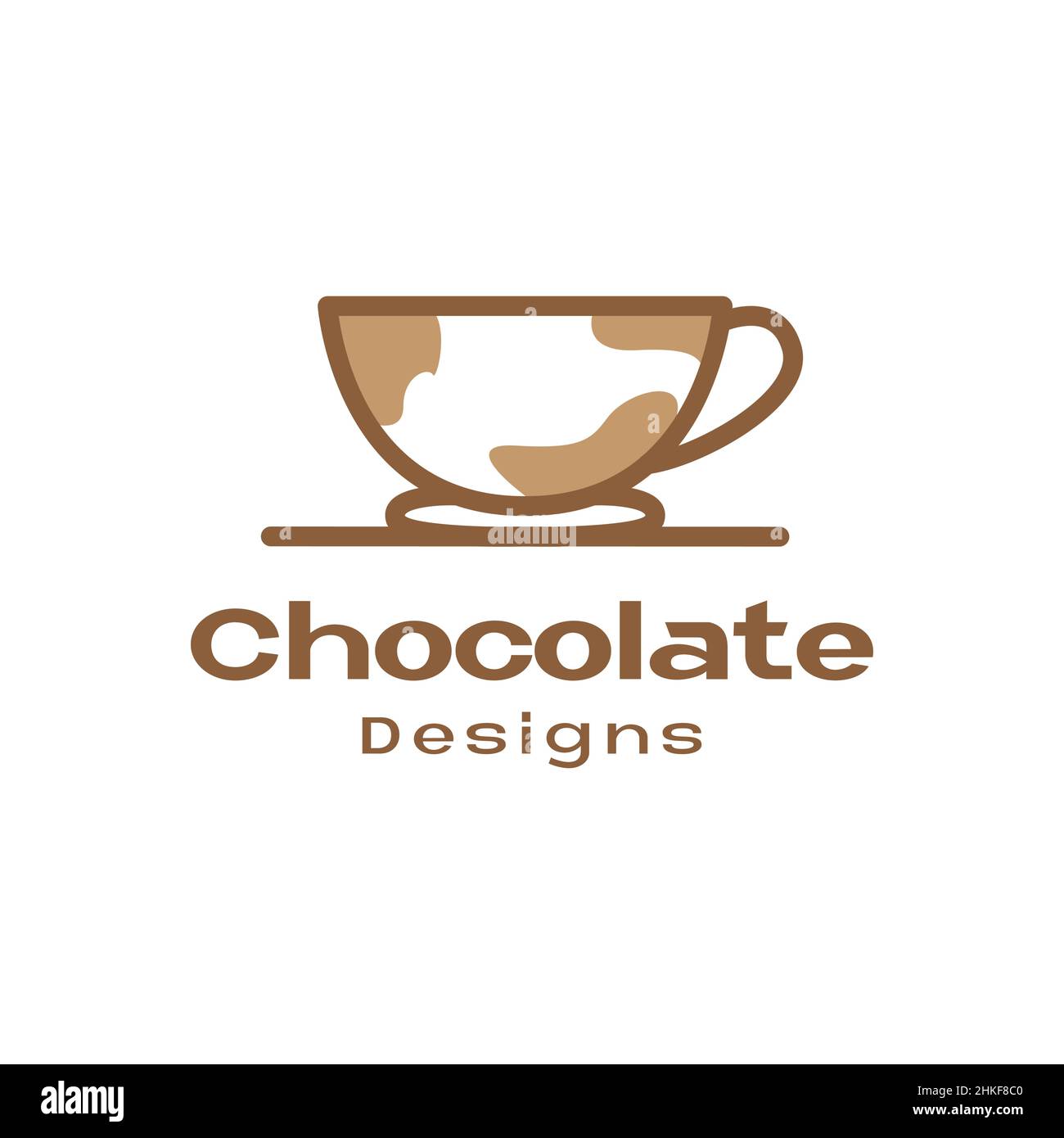 line art abstract cup chocolate drink logo design, vector graphic ...