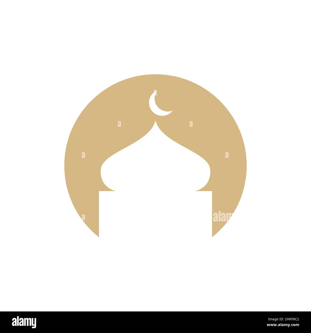 negative space circle with mosque logo design, vector graphic symbol ...