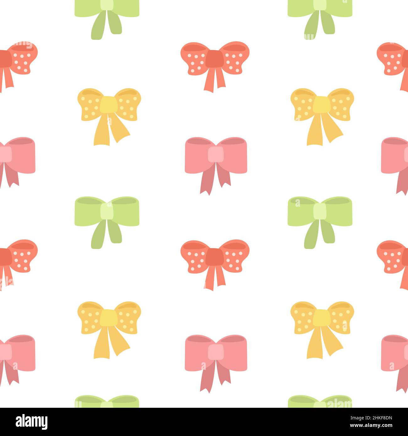 Seamless pattern with cartoon bows in bright colors. Cute childrens ...